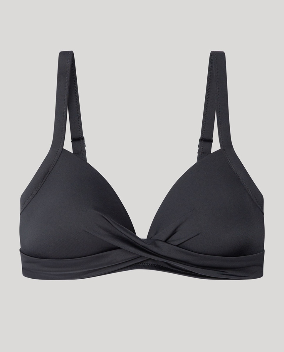 Top de bikini capacidad sin aro en tejido liso Negro Gisela · El Corte ...