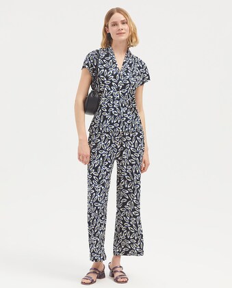 Pantalón ancho de mujer estampado con cinturilla de goma · Nice Things · El Corte Inglés