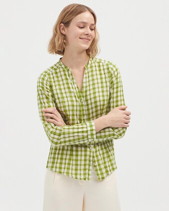 Camisa de mujer de algodón con cuello mao · Nice Things · El Corte Inglés
