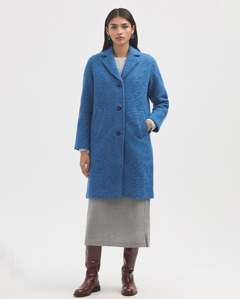 Abrigo de paño de mujer con forro y cuello solapa · Nice Things · El Corte Inglés