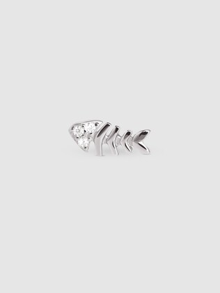 Piercing Fishbone Spark de plata bañado en rodio · Singularu · El Corte ...