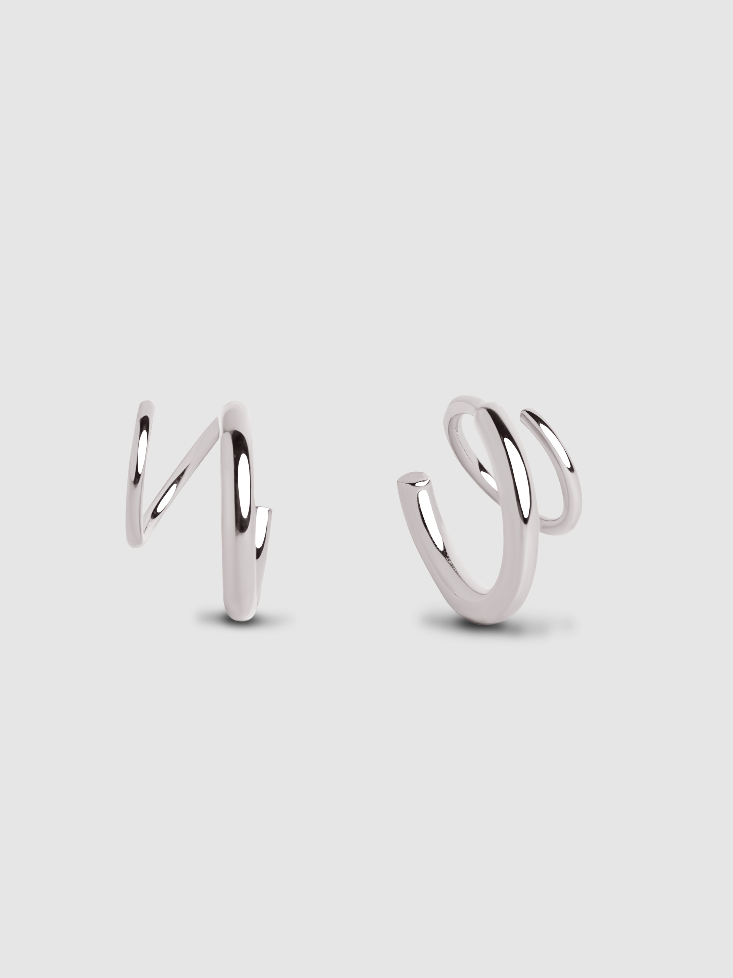 Pendientes gota spiral de plata bañados en rodio Plateado Singularu ...