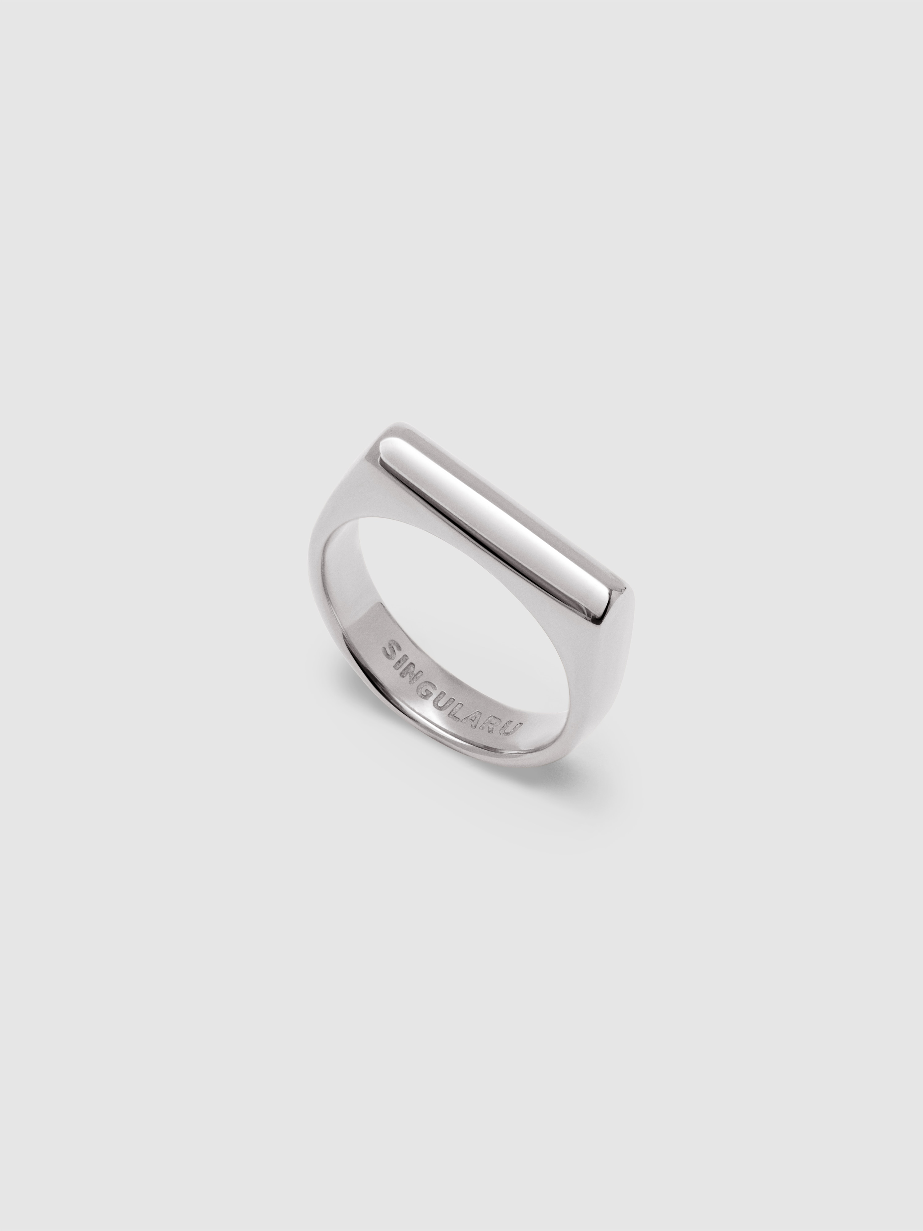 Anillo tipo sello mariana de acero Plateado Singularu · El Corte Inglés