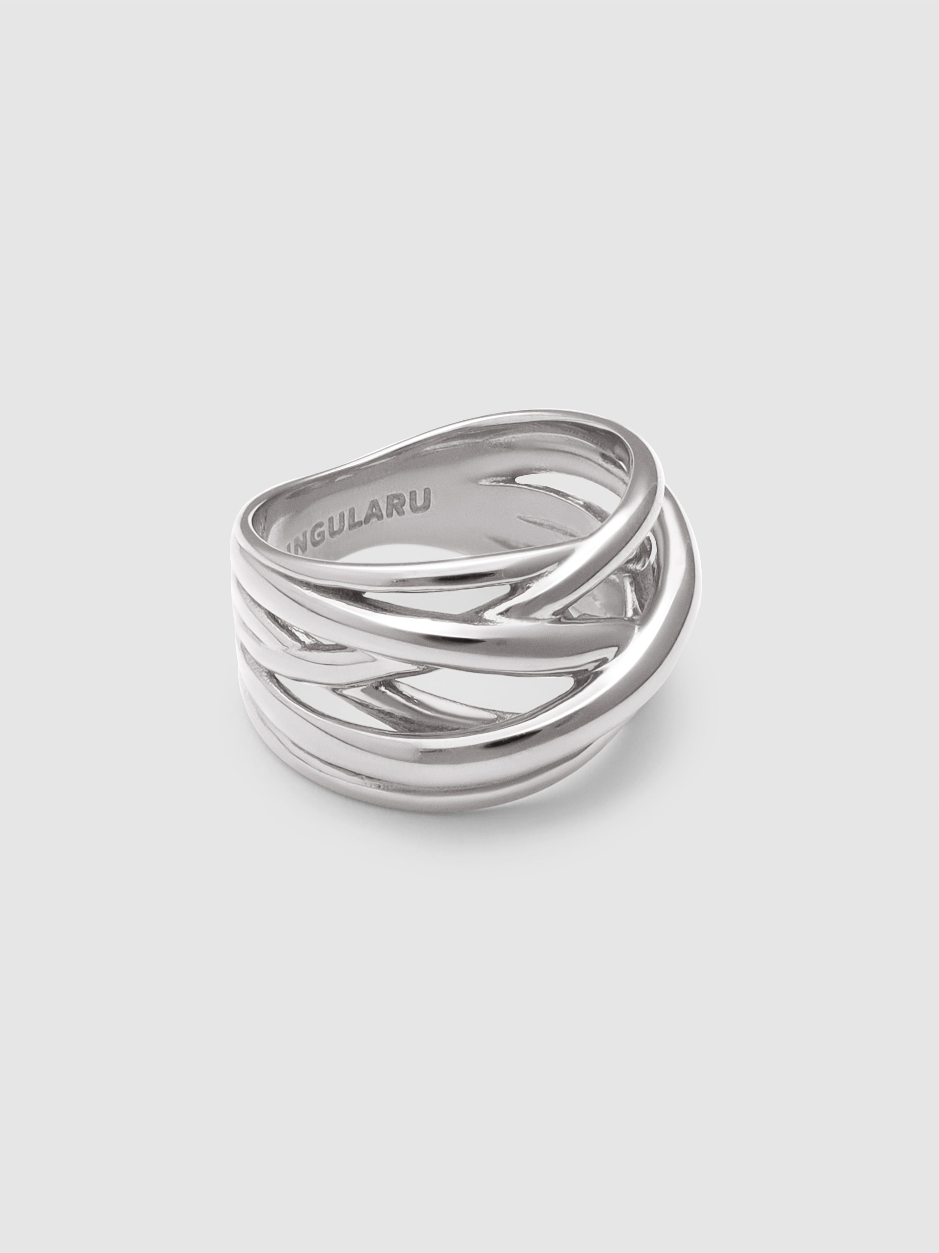 Anillo triple cross de acero Plateado Singularu · El Corte Inglés