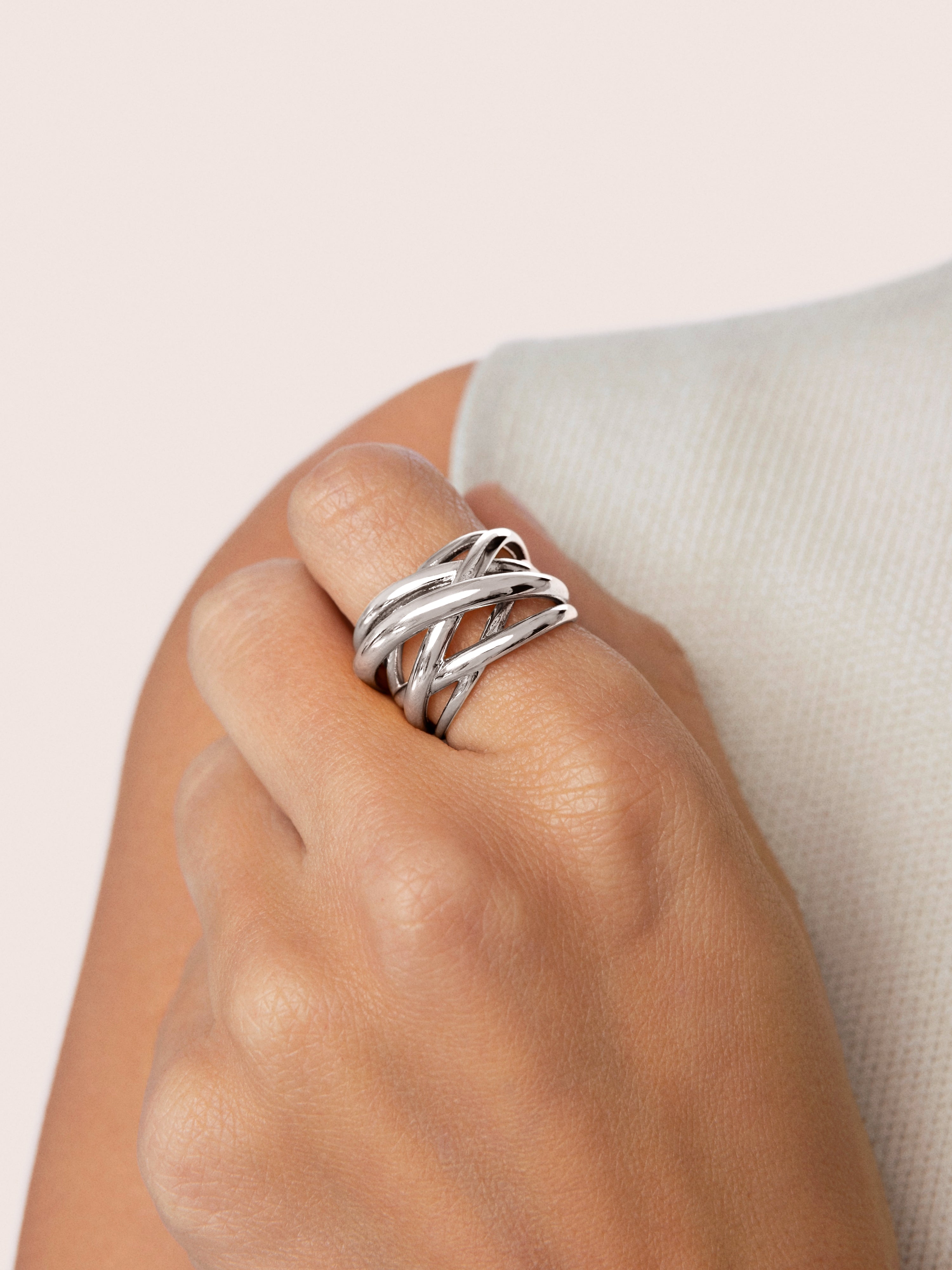 Anillo triple cross de acero Plateado Singularu · El Corte Inglés