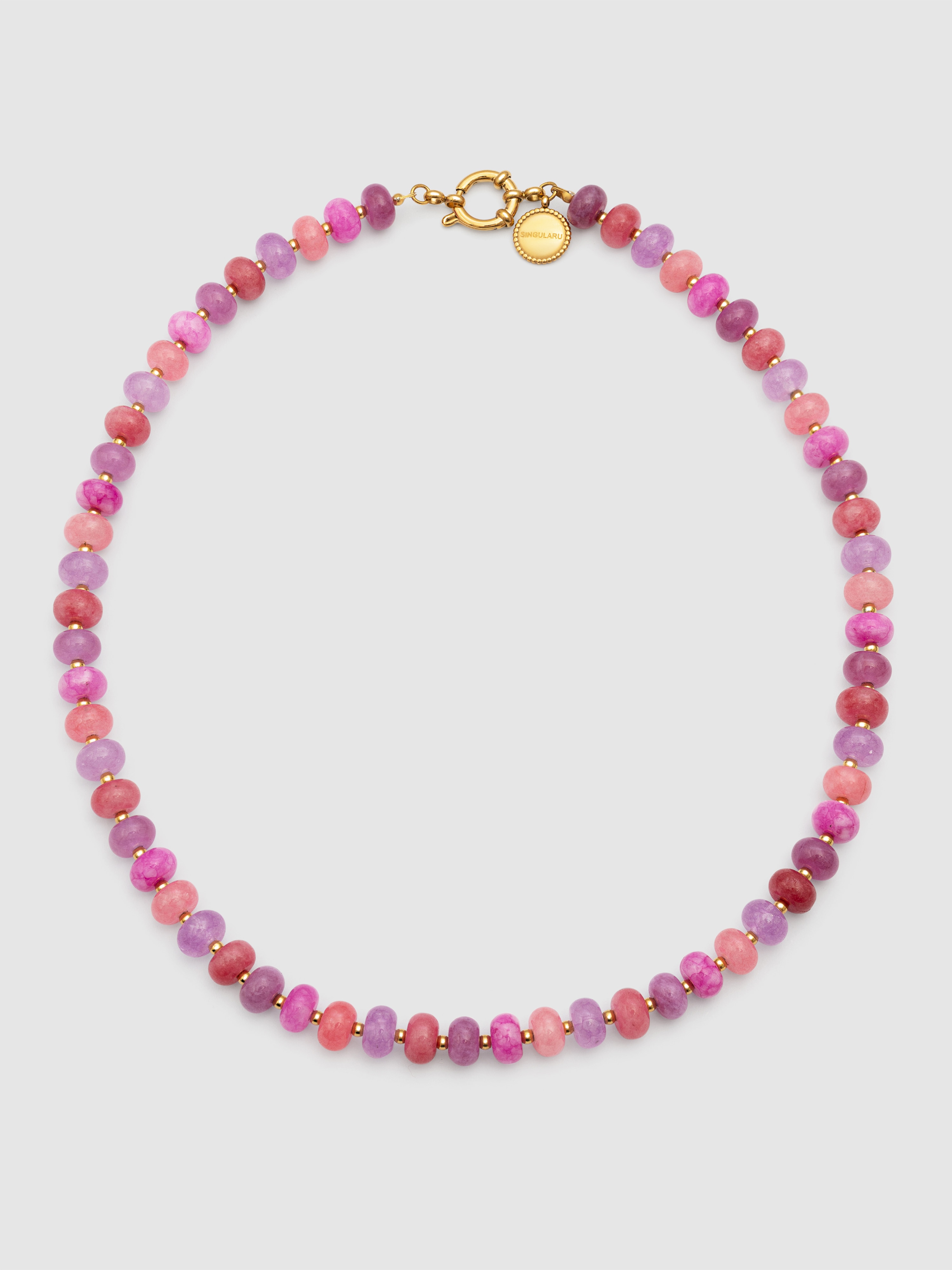 Collar rosé stones de acero bañado en oro Rosa Singularu · El Corte Inglés