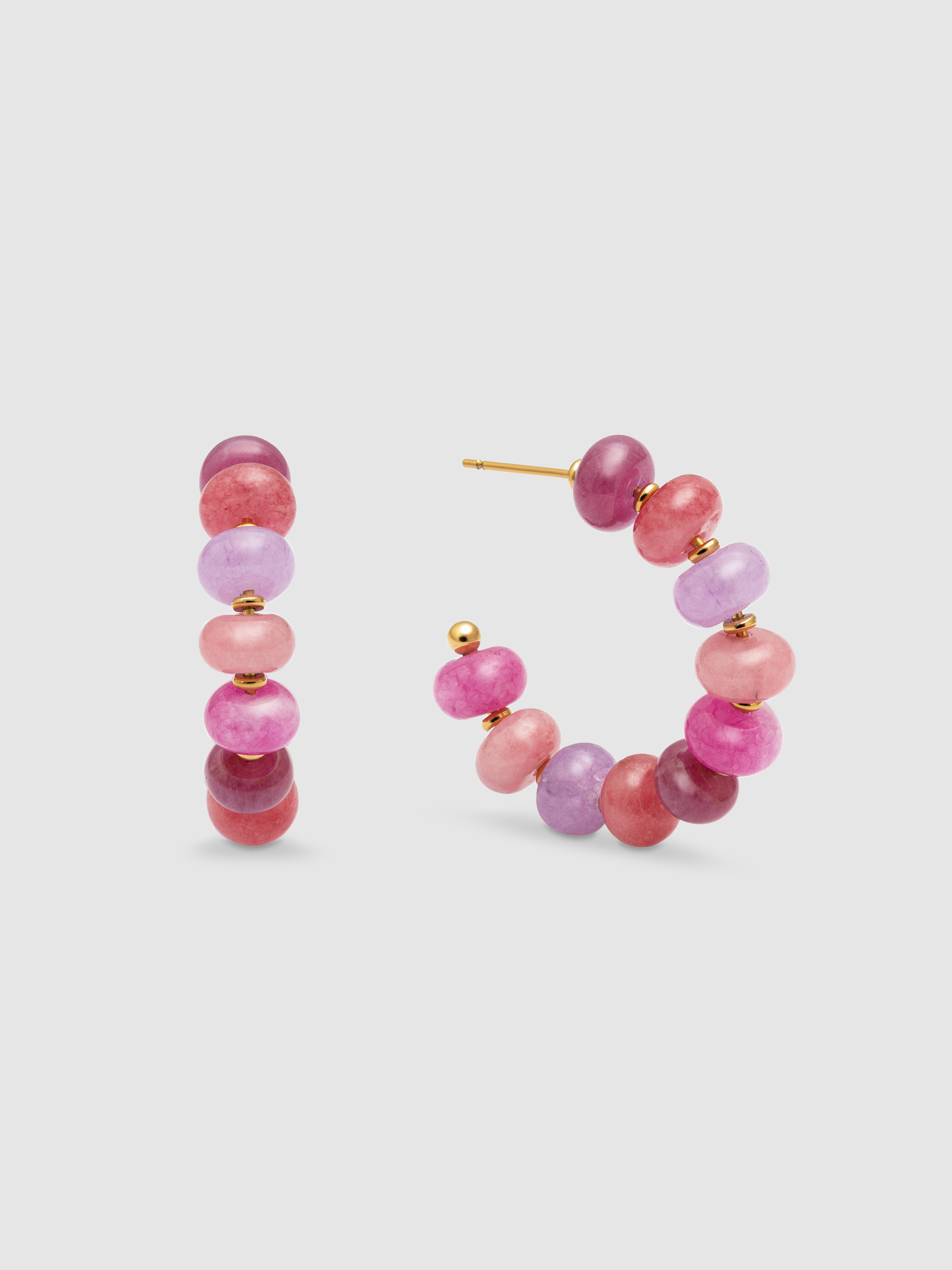 Pendientes rosé stones de acero bañado en oro Rosa Singularu · El Corte ...