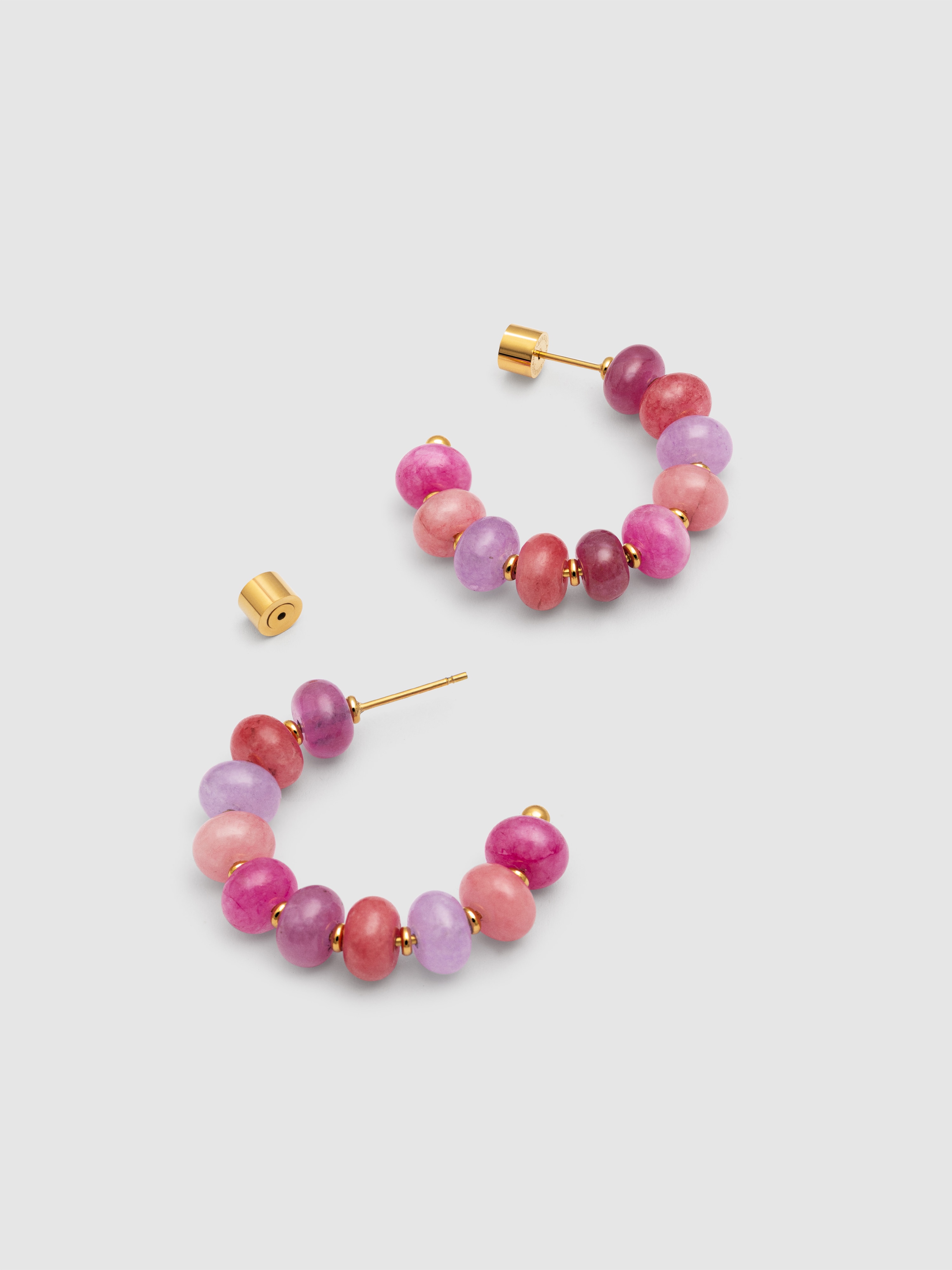 Pendientes rosé stones de acero bañado en oro Rosa Singularu · El Corte ...