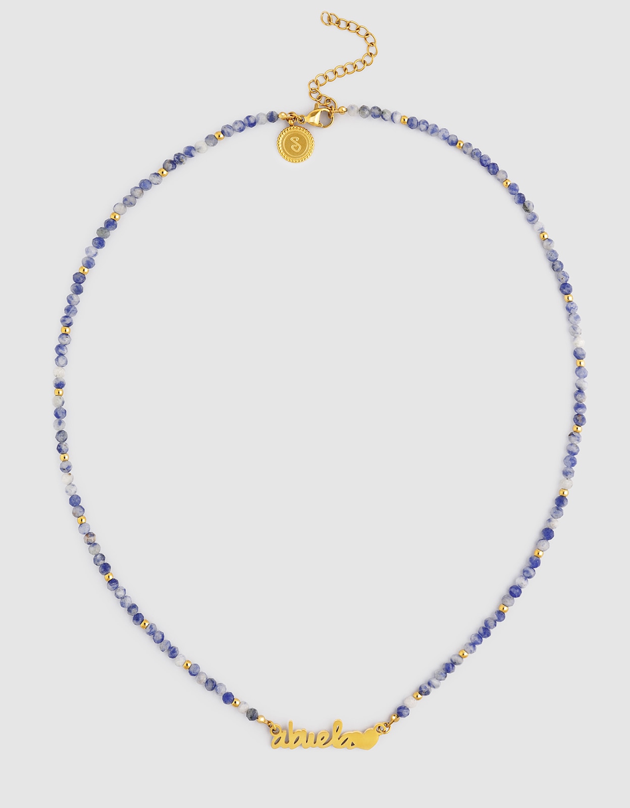Collar abuela heart cianita de acero bañado en oro Azul · El Corte Inglés