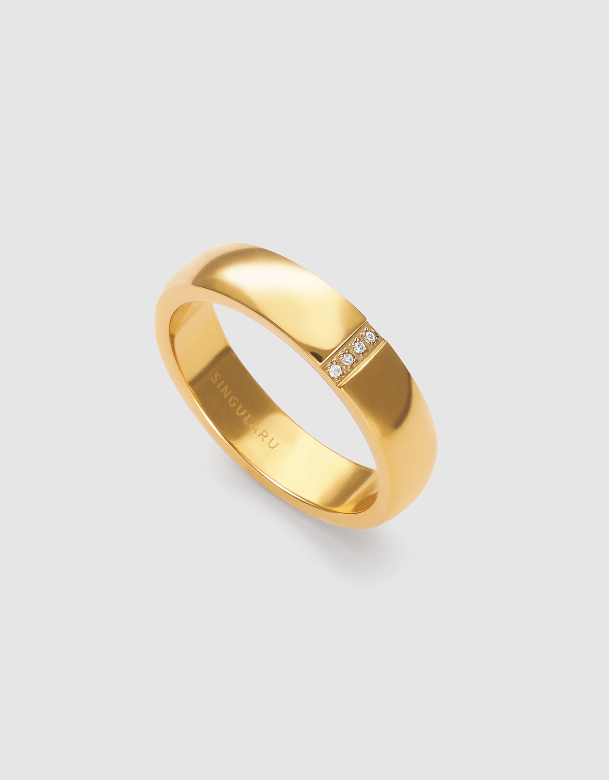 Anillo starla sparks de acero bañado en oro Dorado Singularu · El Corte ...