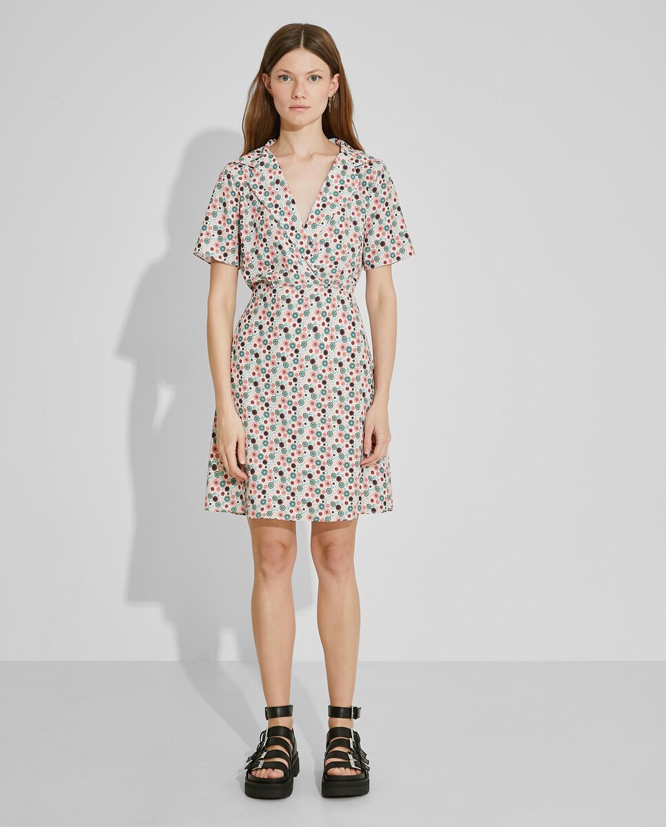 Vestido corto estampado con fruncido en la cintura · Naëlle · El Corte ...