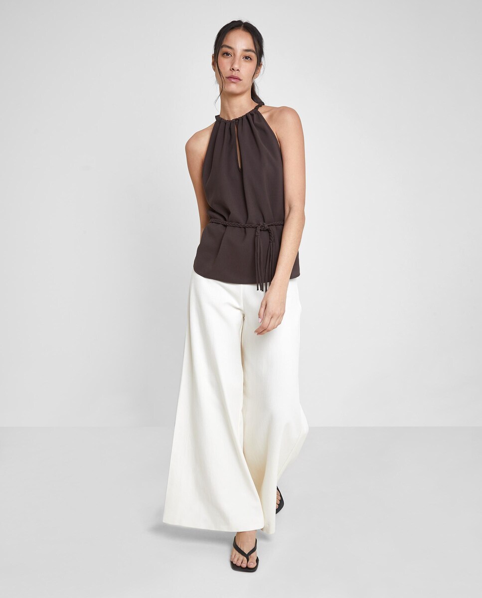 Top de mujer con cuello halter y cinturón trenzado · Trucco · El Corte ...