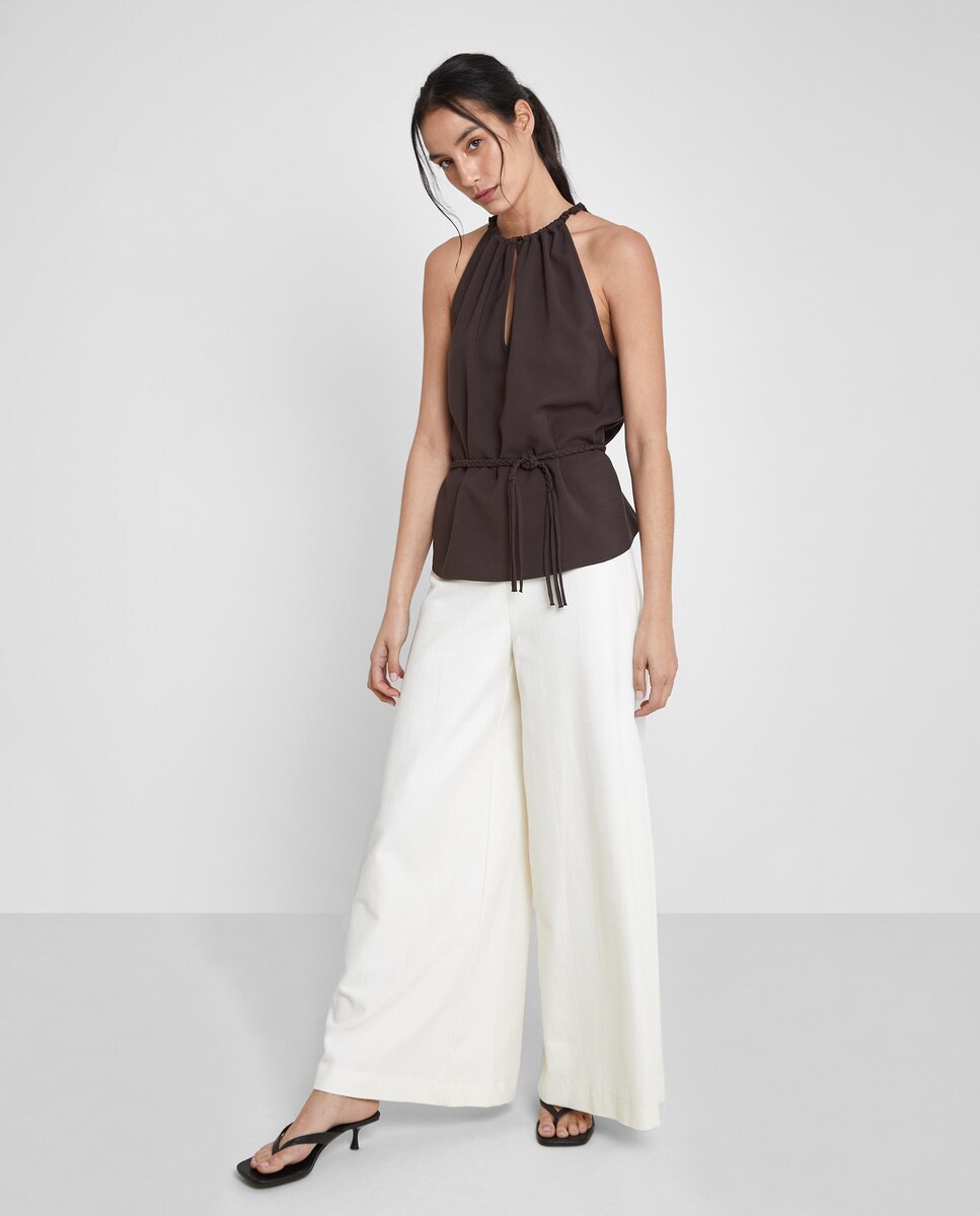 Top de mujer con cuello halter y cinturón trenzado · Trucco · El Corte ...