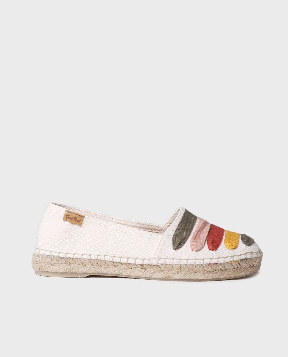 Alpargatas planas de mujer de algodón con cintas Multicolor Toni Pons ...