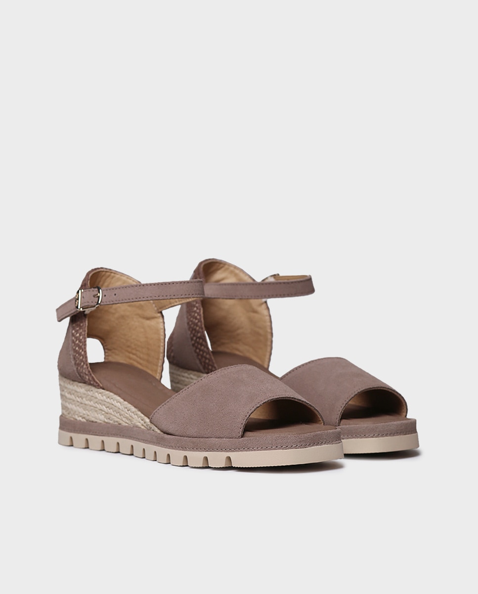 Sandalias de cuña de mujer de piel con suela flexible Topo Toni Pons ...
