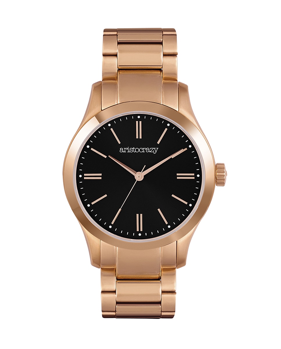 Reloj de mujer Mitte analógico de acero rosa y esfera negra Rosa ...