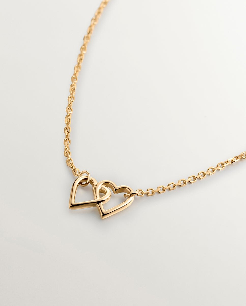 Colgante de oro amarillo de 9K con corazones entrelazados · Aristocrazy ...