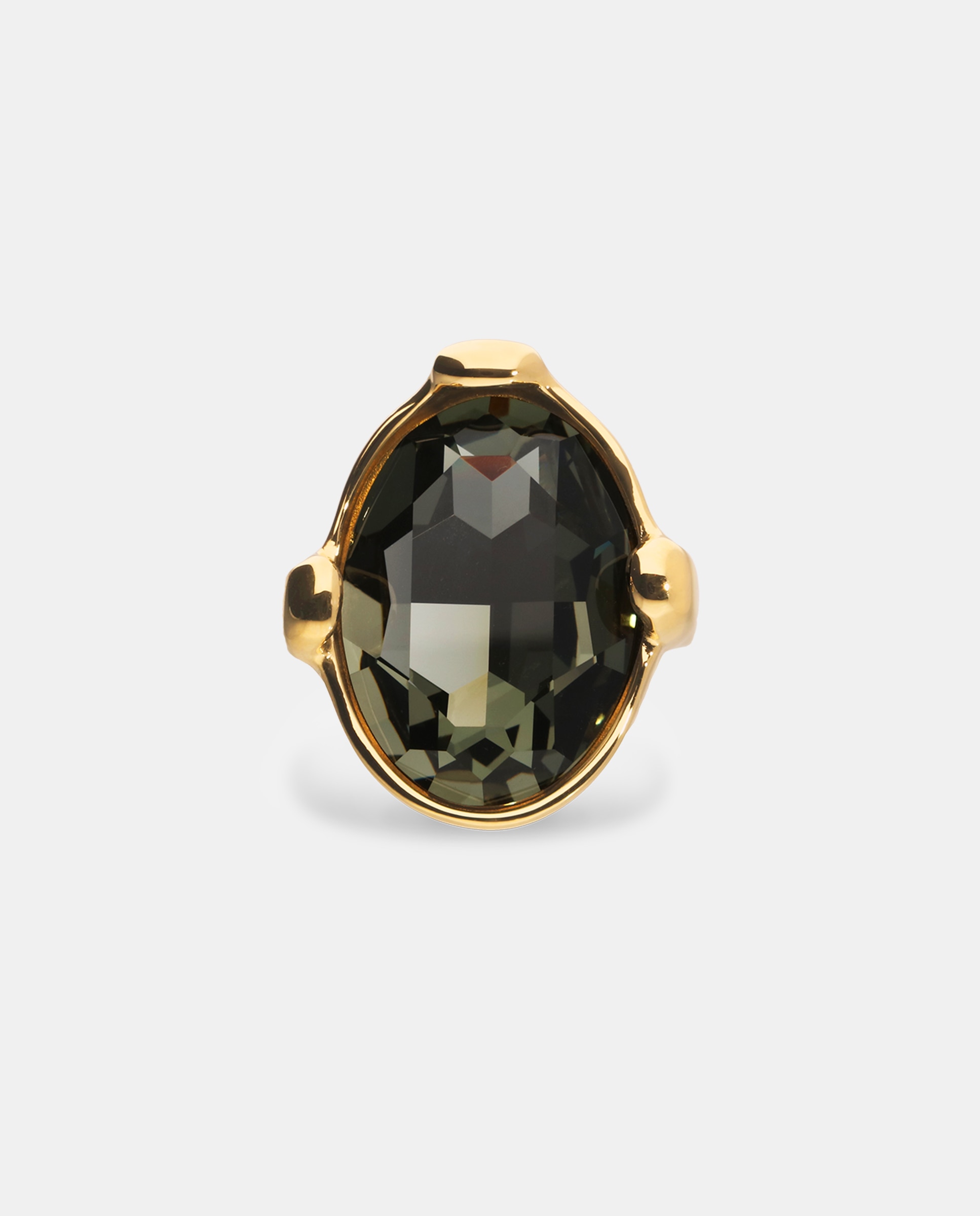 Anillo bañado en oro 18k con cristal facetado gris · UNO de 50 · El ...