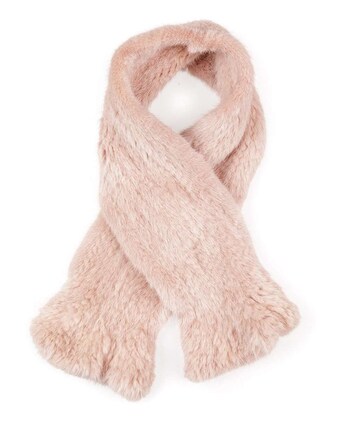 Bufanda de pelo de visón tricotado en color rosa · De la Roca · El ...