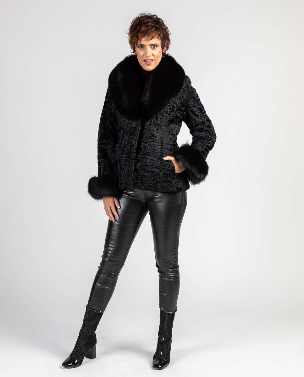 Chaqueta de pelo de mujer de astracán y zorro · De la Roca · El Corte ...