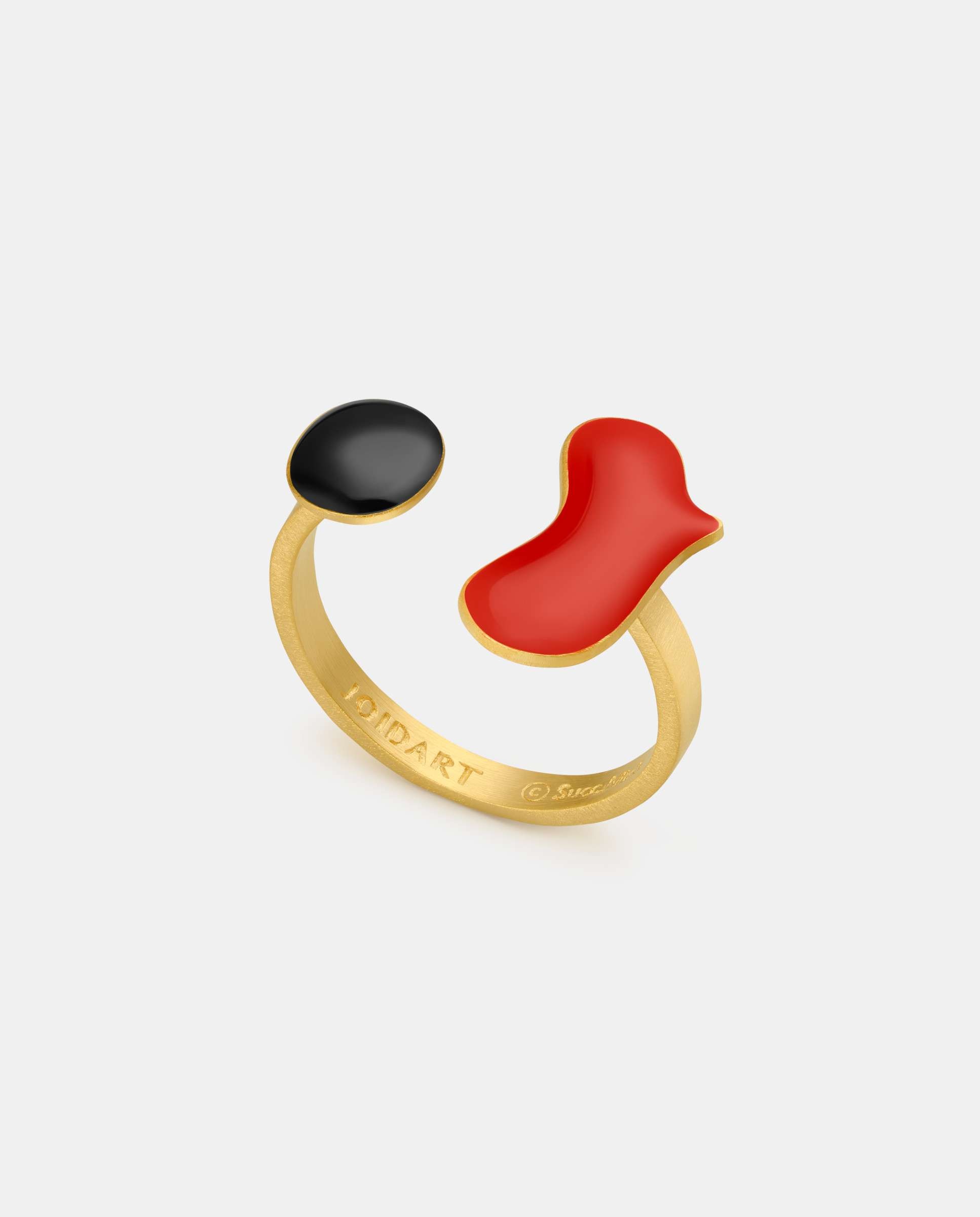 Anillo miró jewelry bañado en oro con esmalte colorido corazón ...