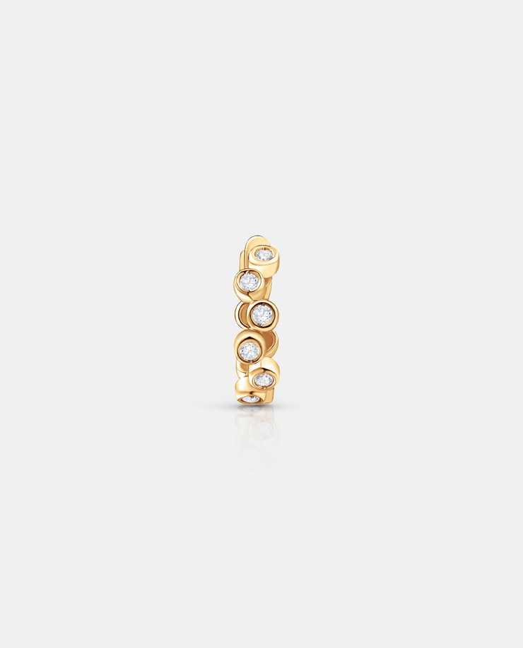 Pendiente piercing de aro origine croisée de diamantes en oro amarillo ...