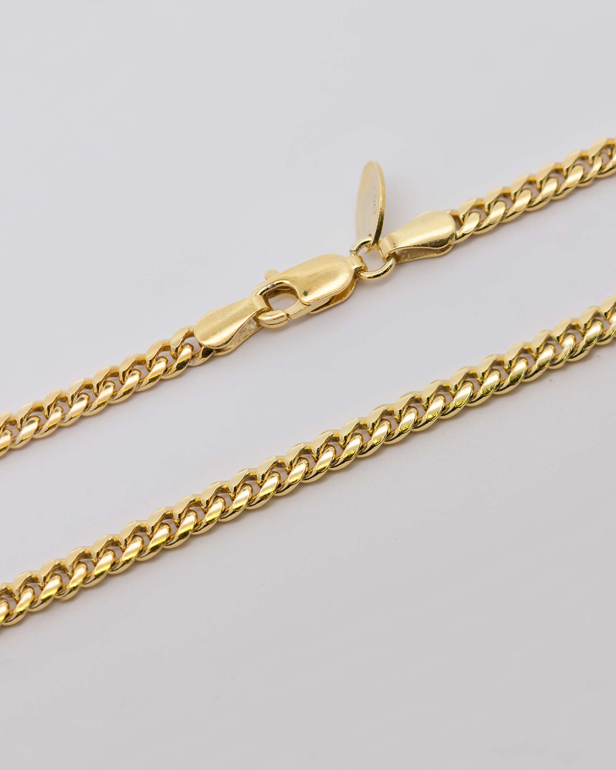 Cadena cubana de plata dorada de 3mm de 45cm Dorado Eguzkilore · El ...
