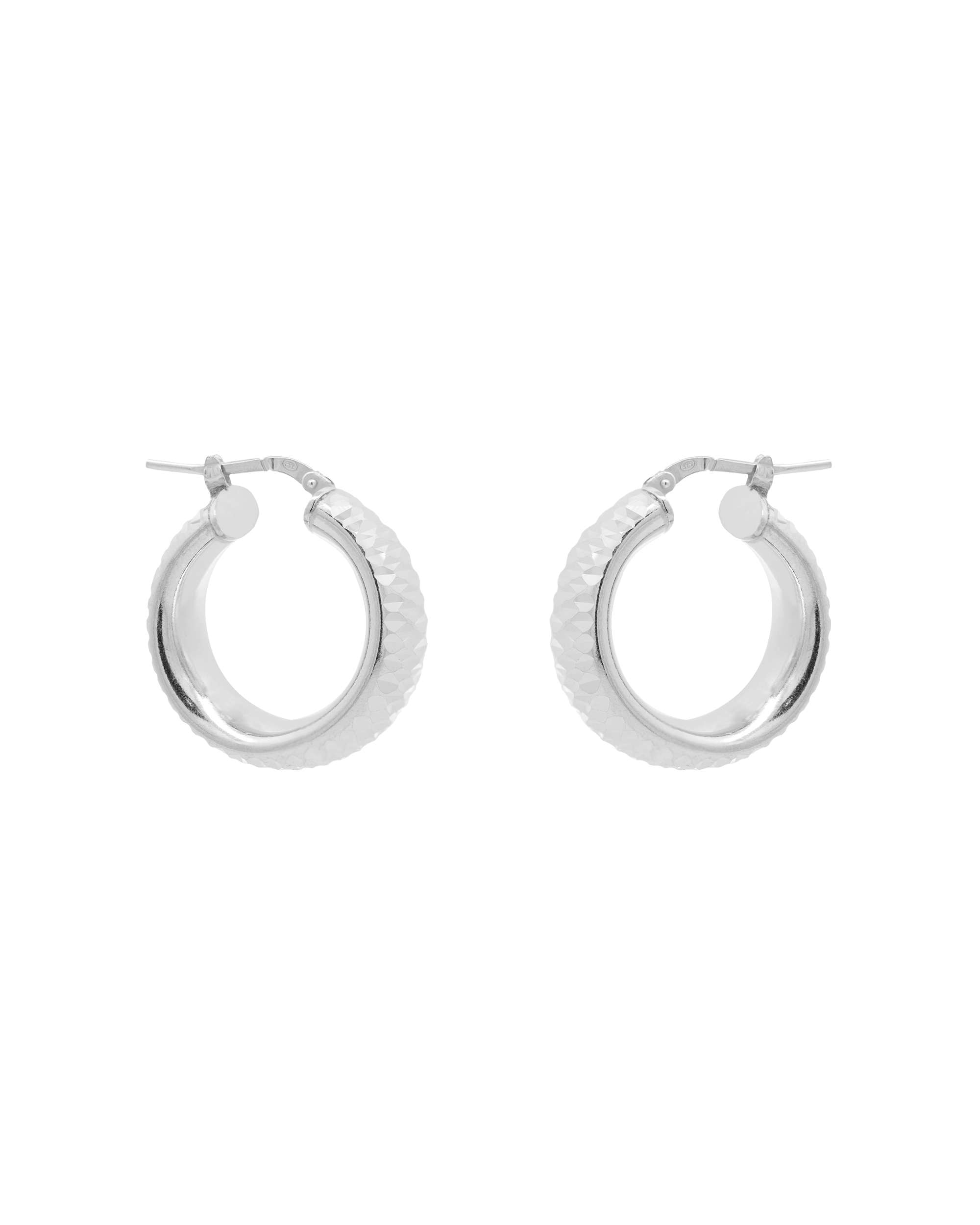 Pendientes de aro textura de plata 20mm Plateado · El Corte Inglés