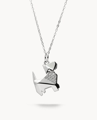 Colgante Perro brillante de plata bañada en rodio · OKsilver · El Corte ...