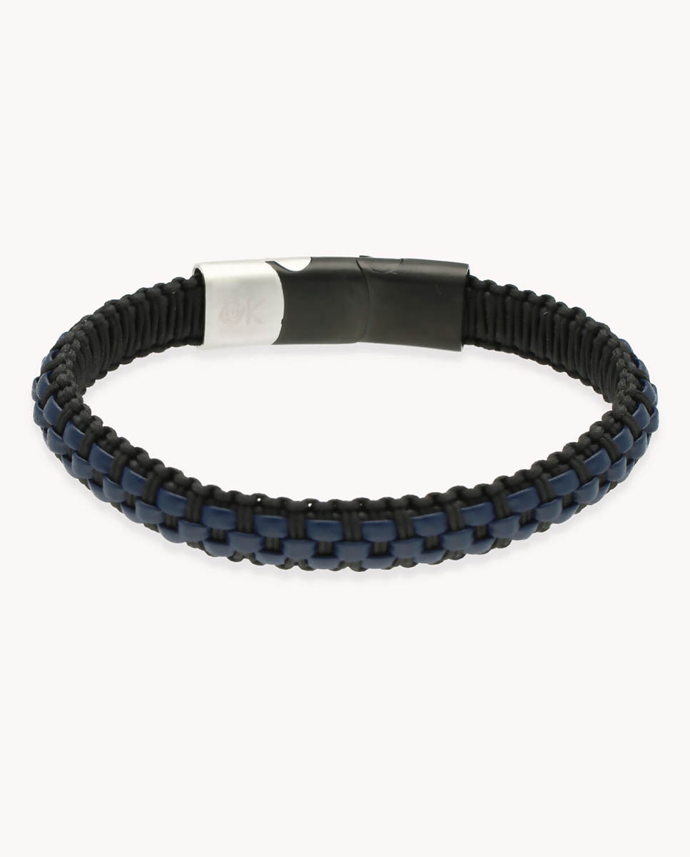 Pulsera de hombre Cuero azul camino de acero inoxidable Azul · El Corte ...