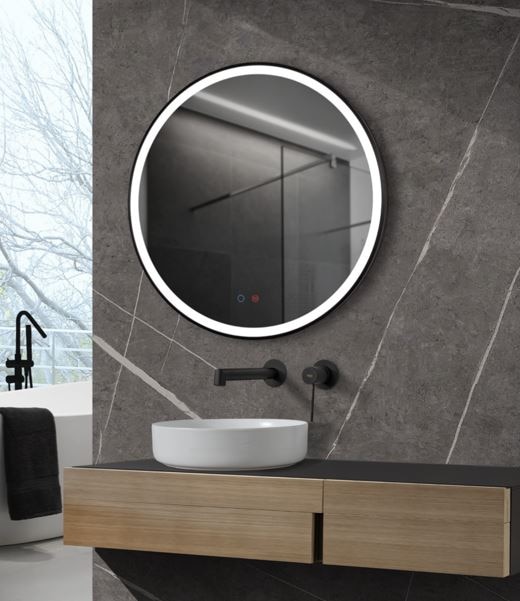 Espejo de baño redondo Paris Ledimex Negro 70 cm · El Corte Inglés