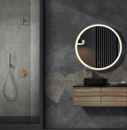Espejo de baño redondo Paris Ledimex Oro 70 cm · El Corte Inglés
