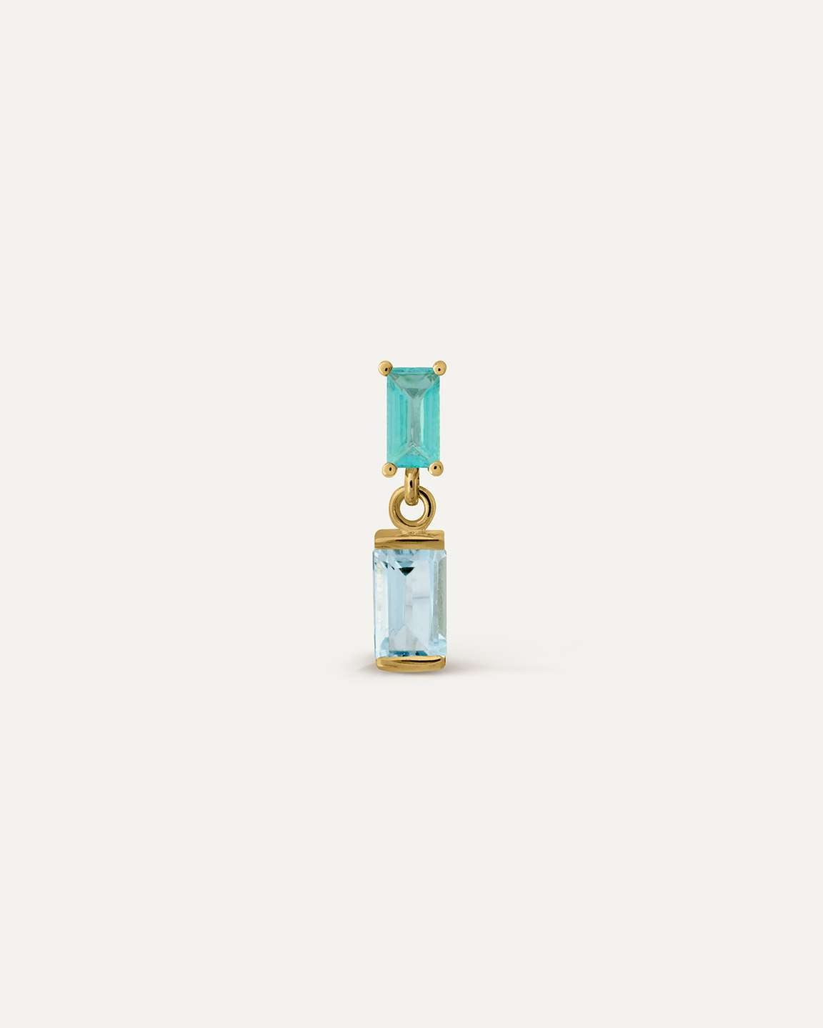 Pendiente individual Pearl Mix de oro 9k montado en paraiba y perla ...