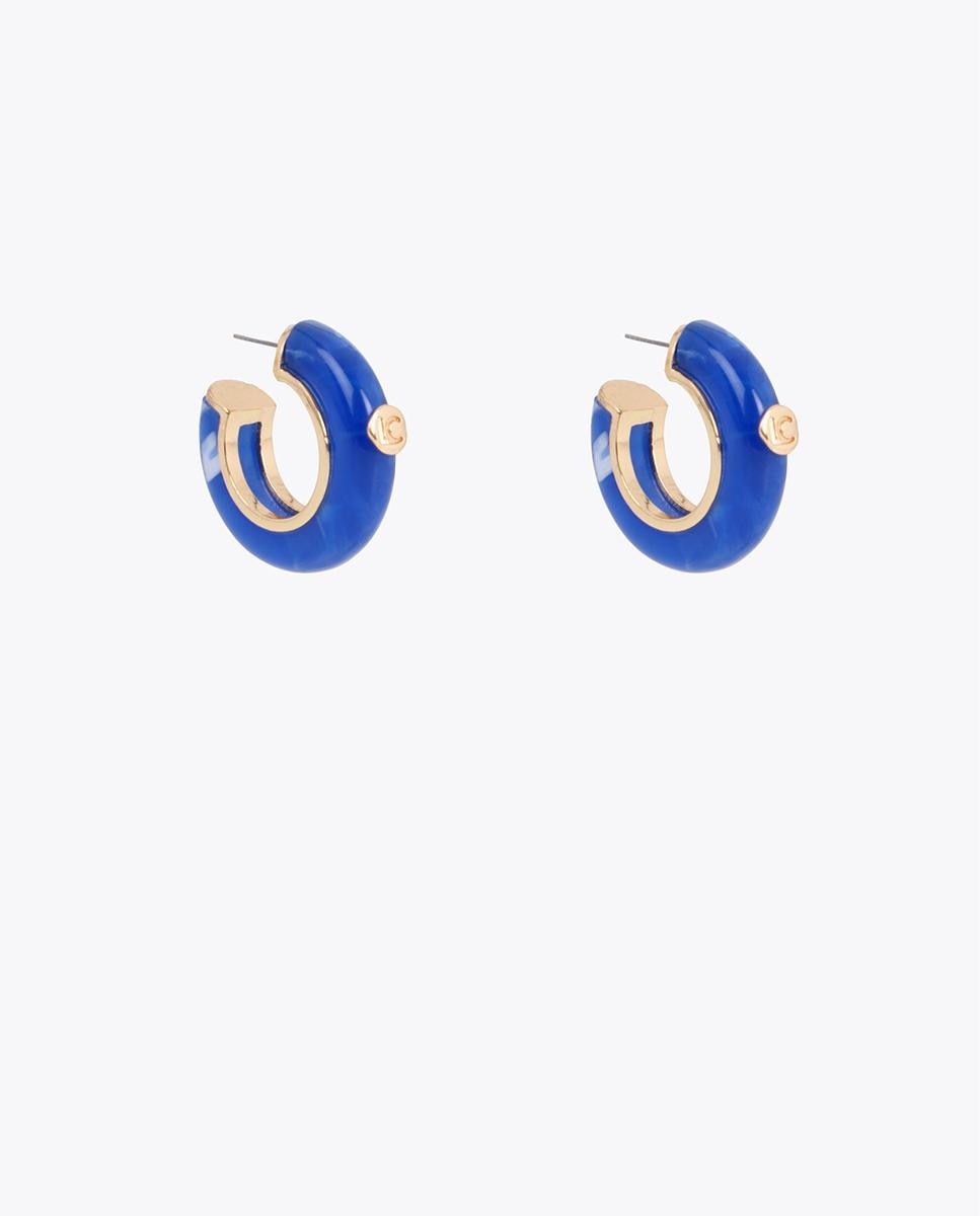 Pendientes aro chunky combinados en acrílico azul Azul · El Corte Inglés