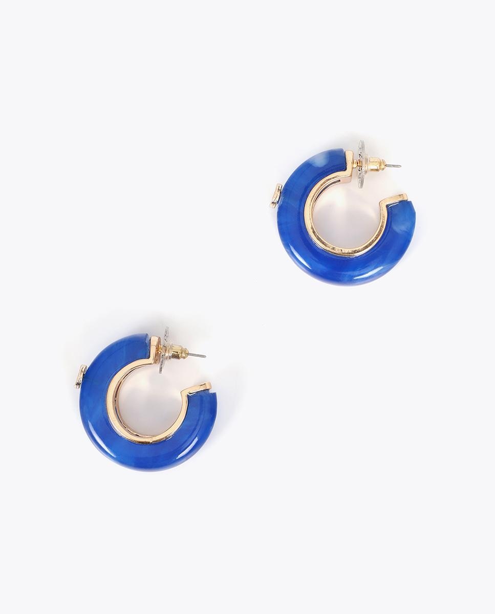 Pendientes aro chunky combinados en acrílico azul Azul · El Corte Inglés