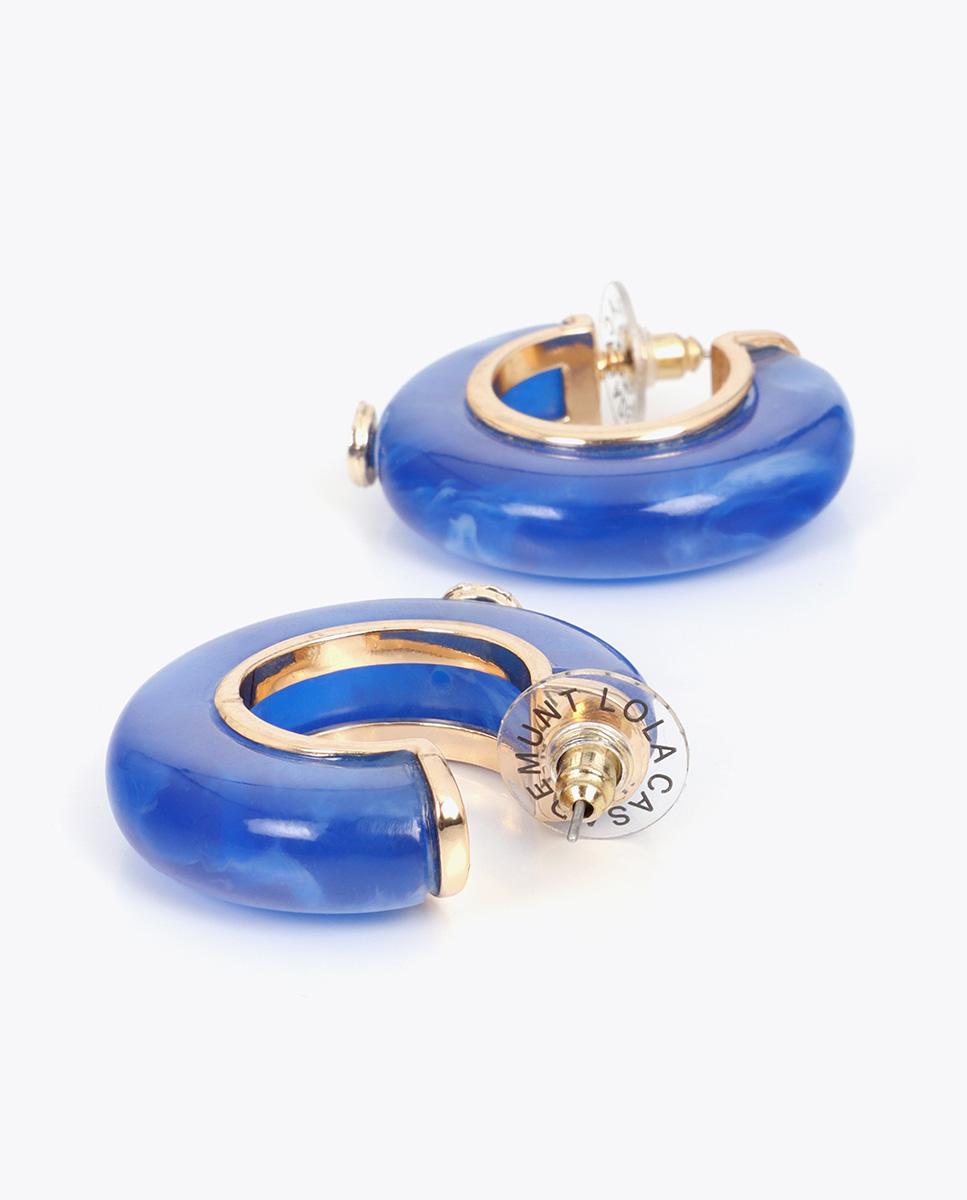 Pendientes aro chunky combinados en acrílico azul Azul · El Corte Inglés