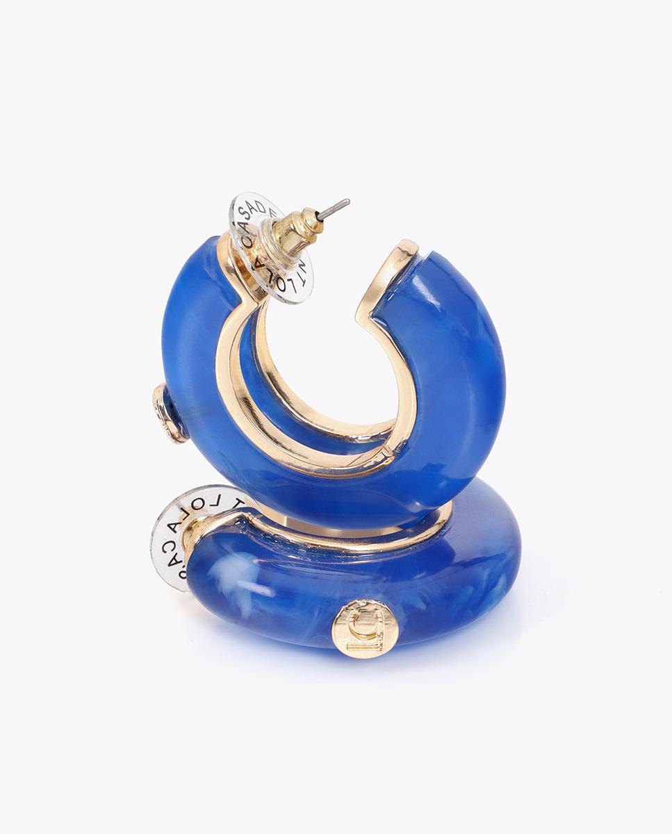 Pendientes aro chunky combinados en acrílico azul Azul · El Corte Inglés