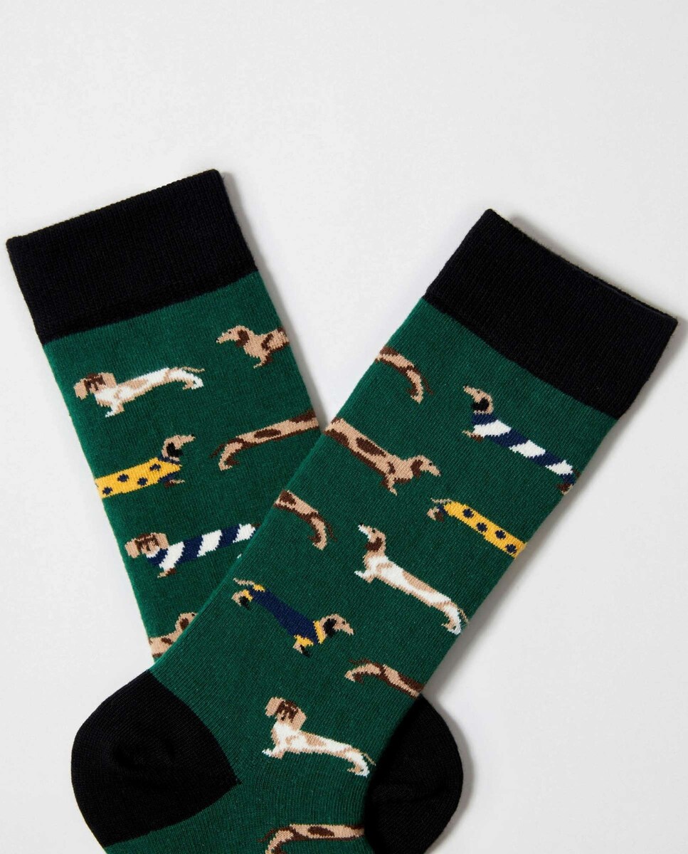 Calcetines altos de algodón orgánico color verde · Besocks · El Corte ...