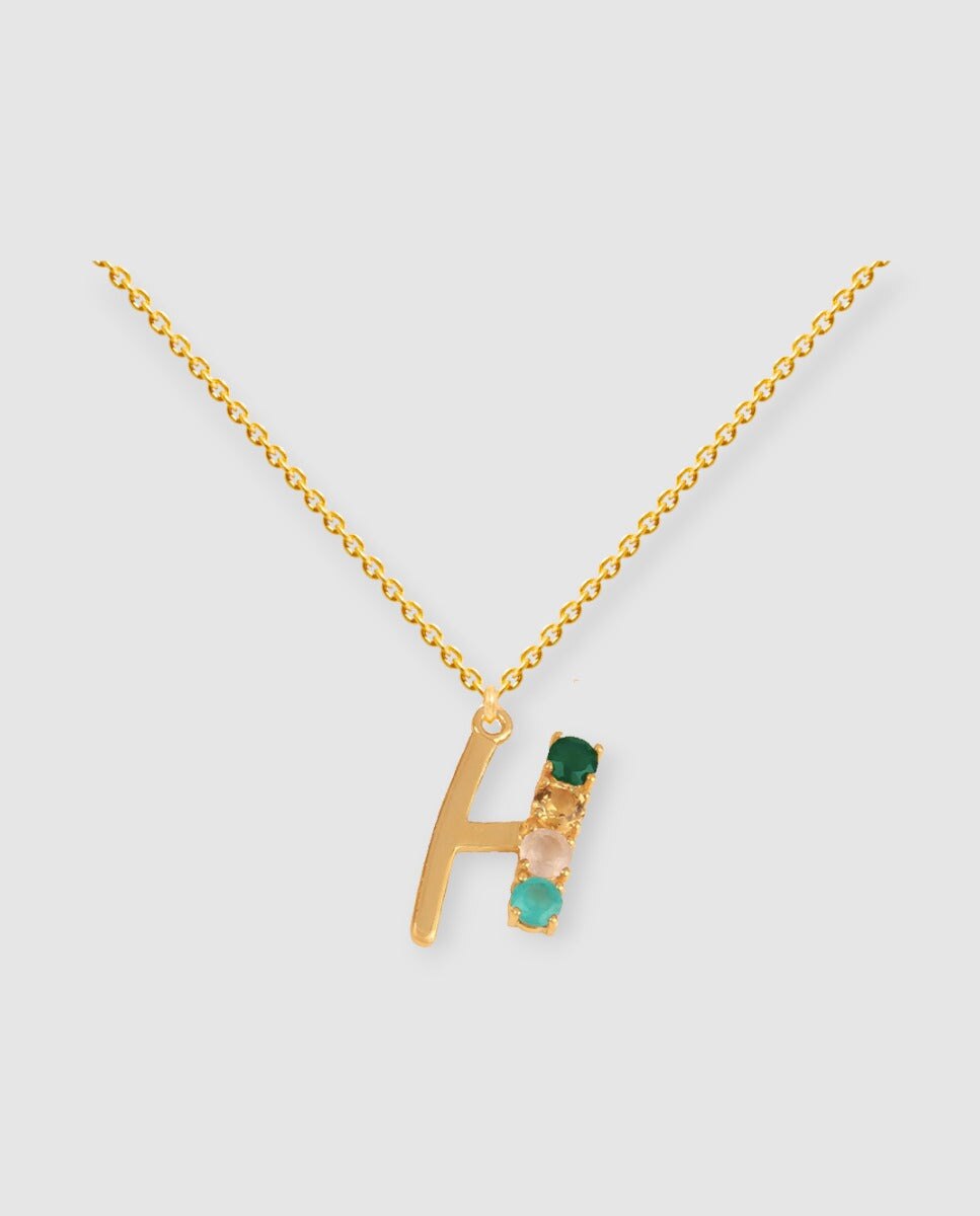Colgante Letters Inicial H dorado con pedrería · Lavani Jewels