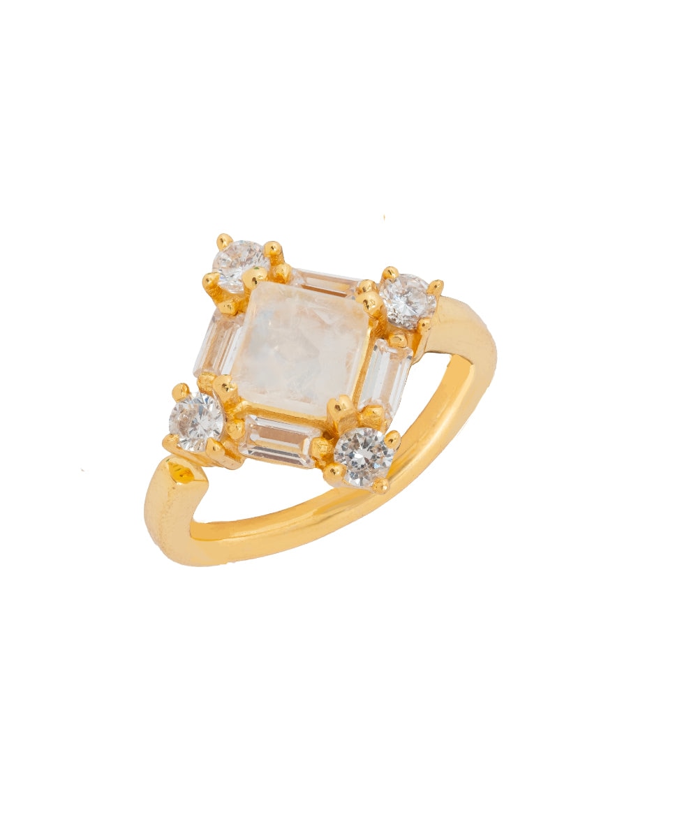 Anillo rombo Nebula con calcedonia, aguamarina y circonitas Blanco · El ...