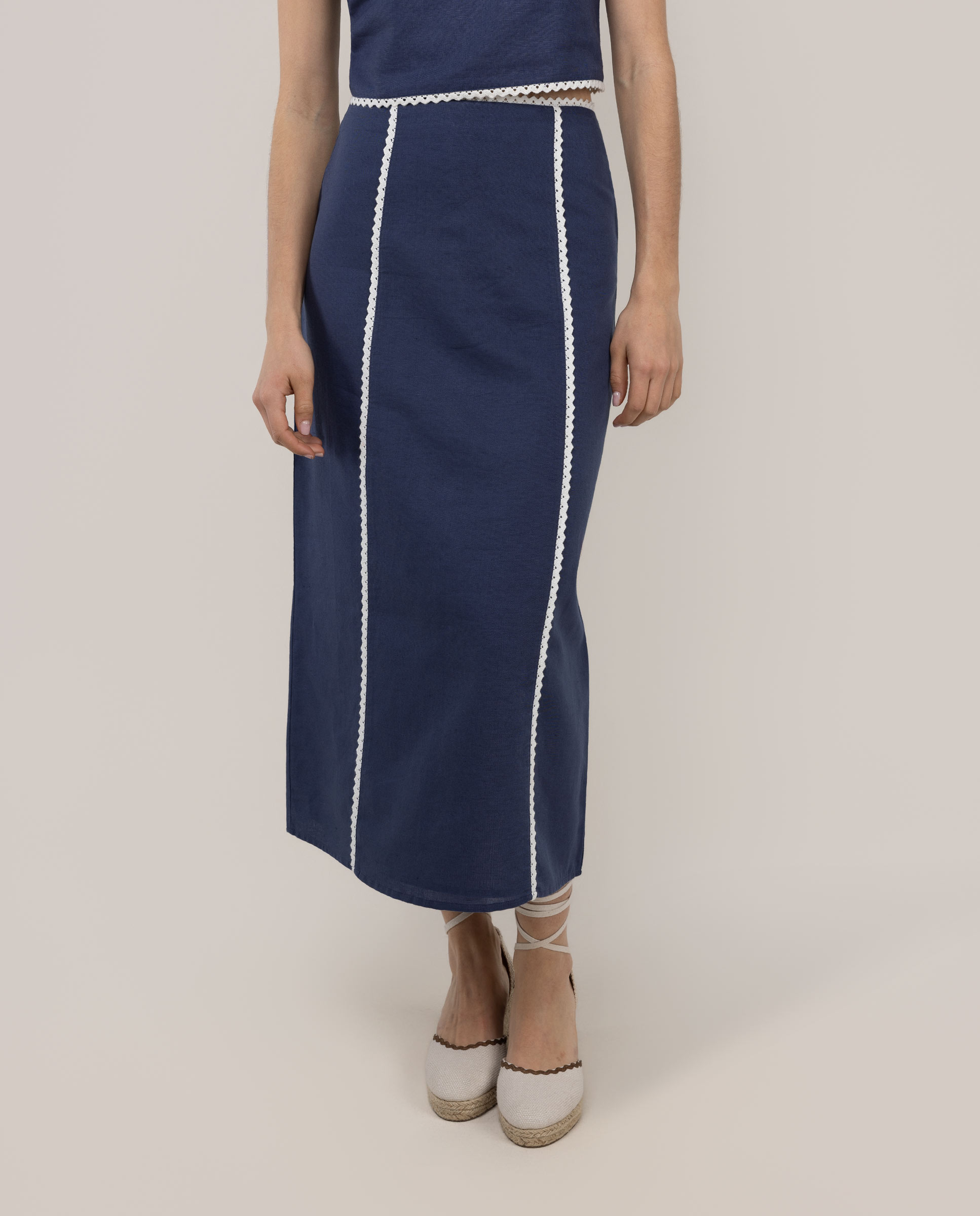 Falda midi de mujer lena Azul El Ganso · El Corte Inglés