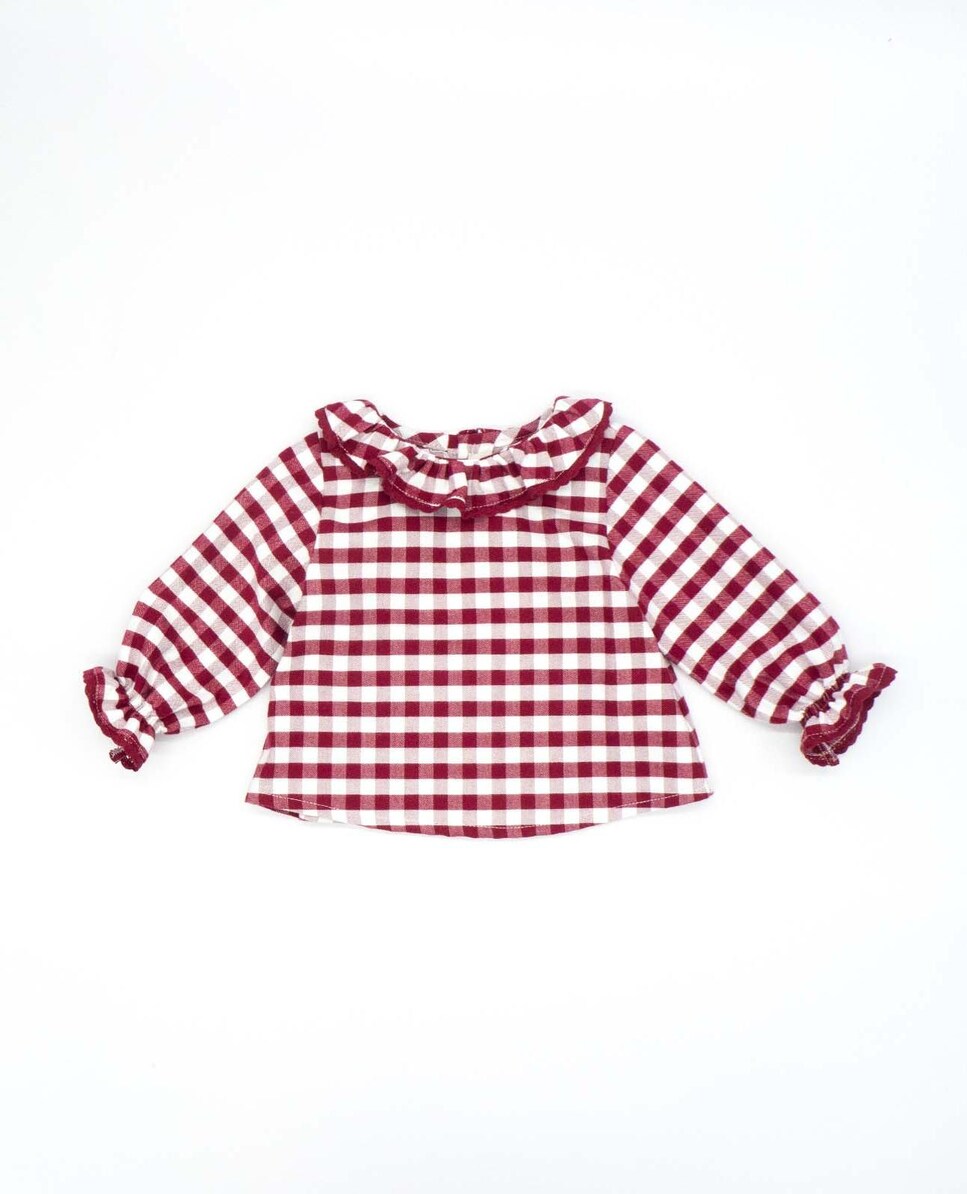 Blusa de bebé niña de algodón en color granate · Fina Ejerique · El ...