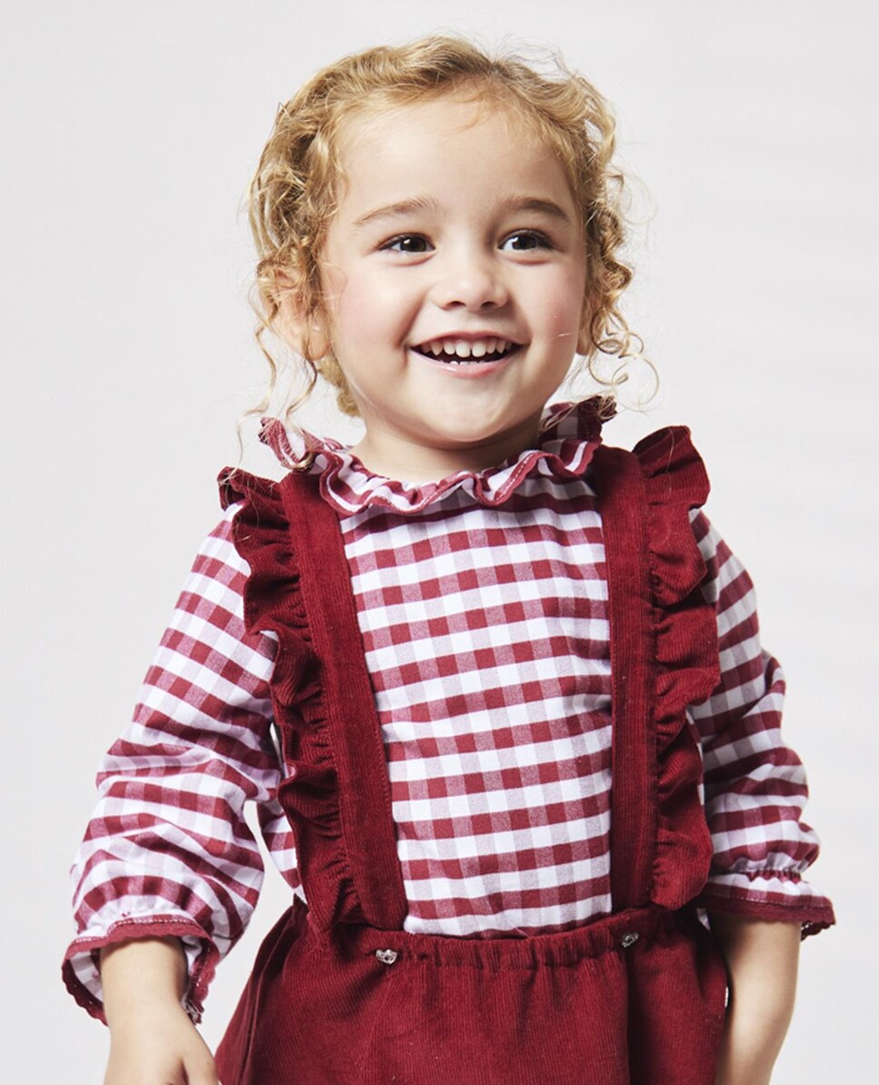 Blusa de bebé niña de algodón en color granate · Fina Ejerique · El ...