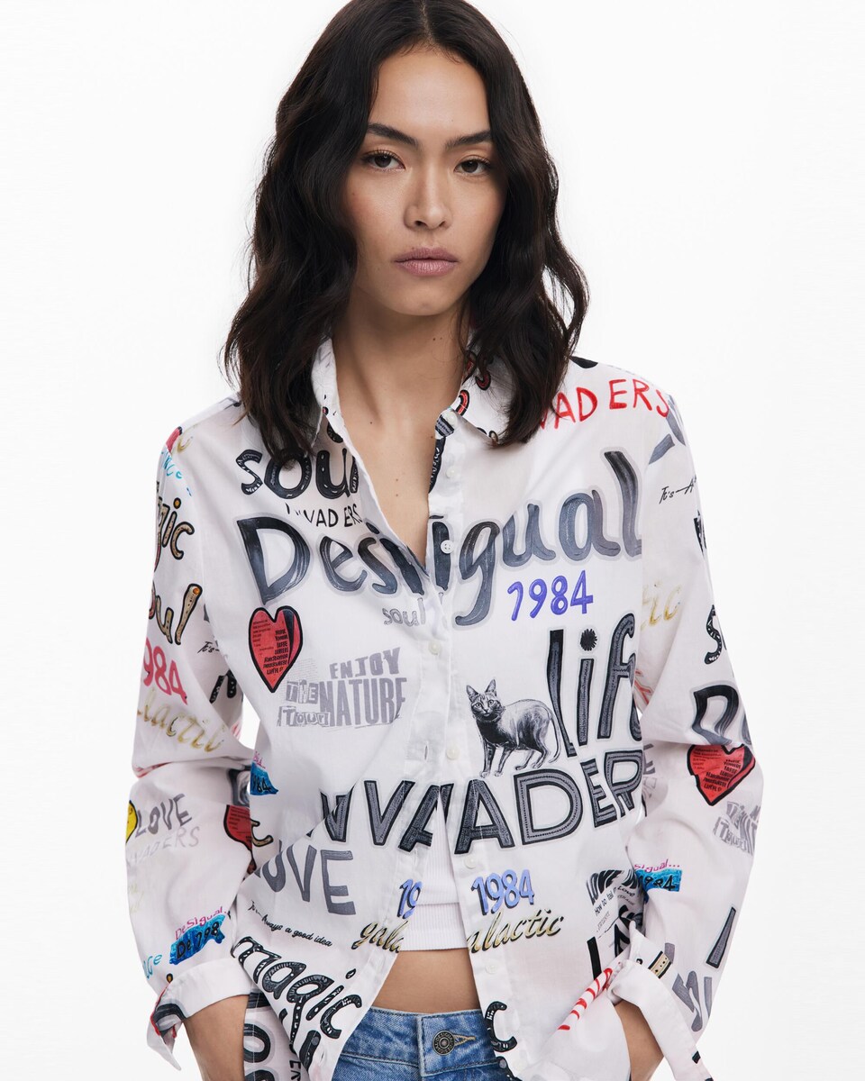 Camisa de mujer algodón letras · Desigual · El Corte Inglés