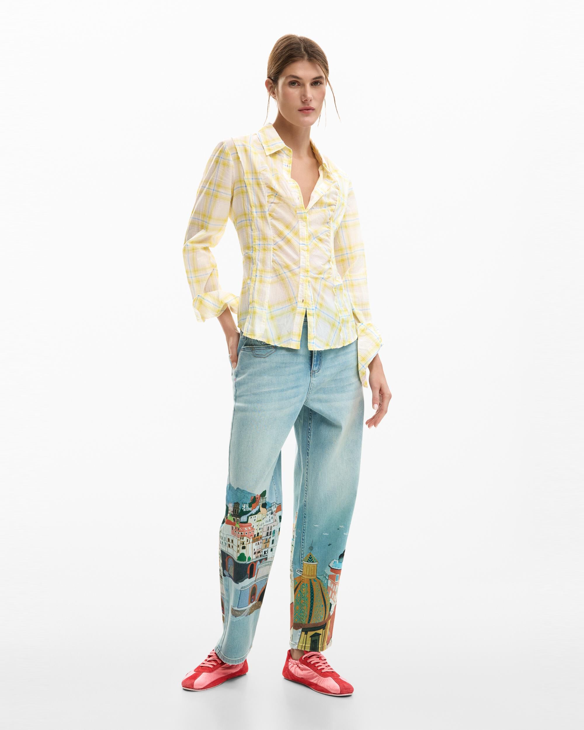 Camisa de mujer cuadros Amarillo Desigual · El Corte Inglés