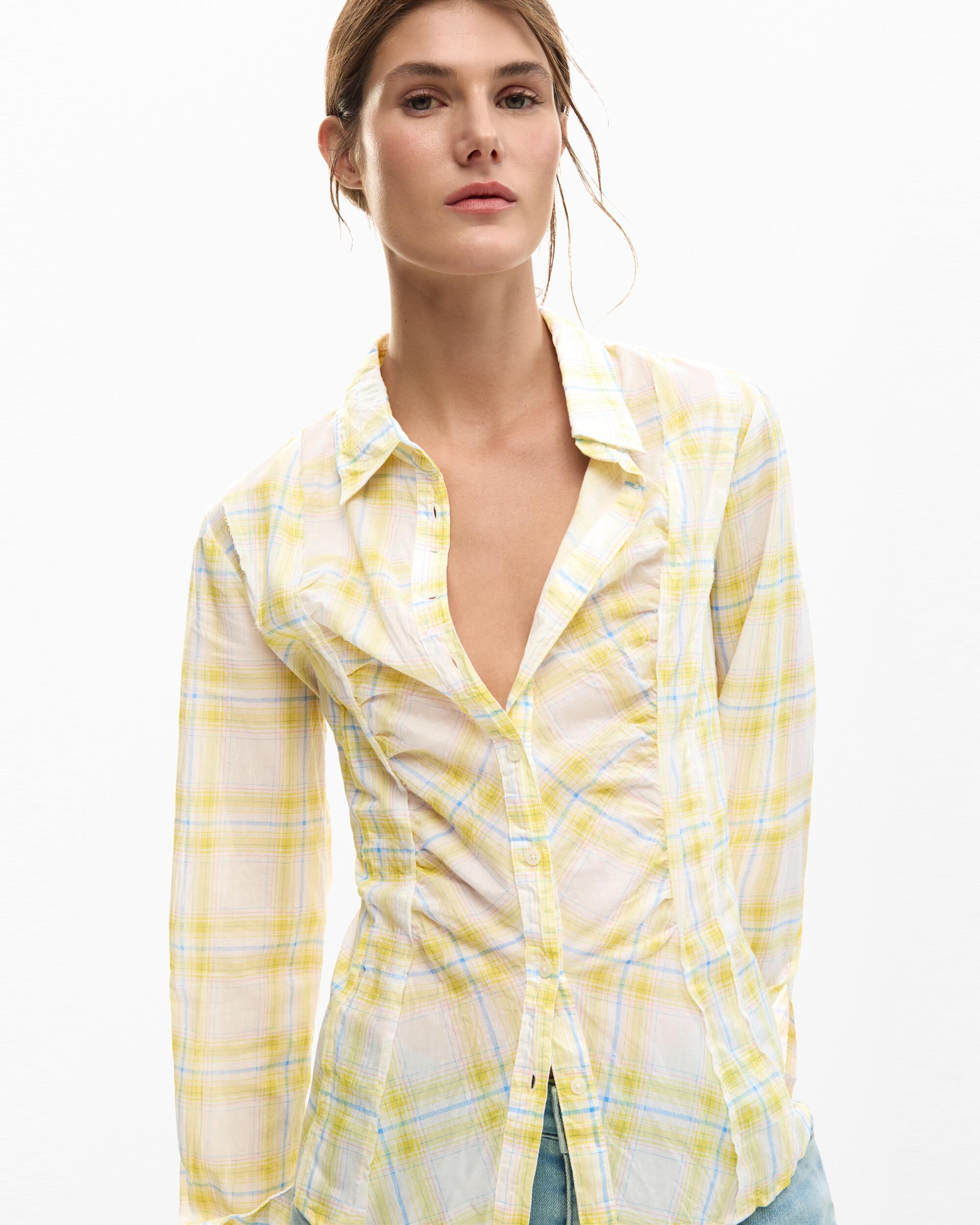 Camisa de mujer cuadros Amarillo Desigual · El Corte Inglés