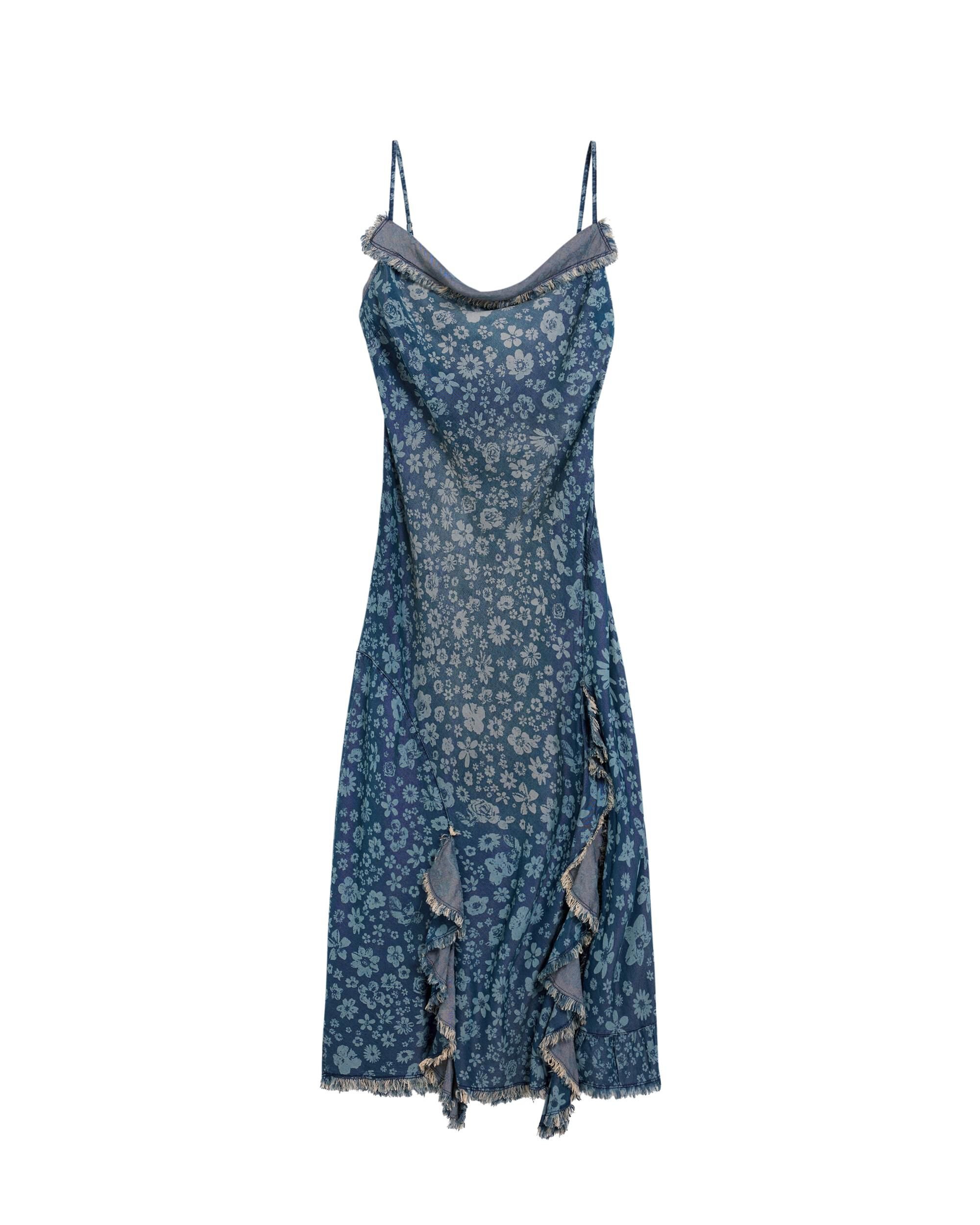 Vestido volantes denim Azul Desigual · El Corte Inglés