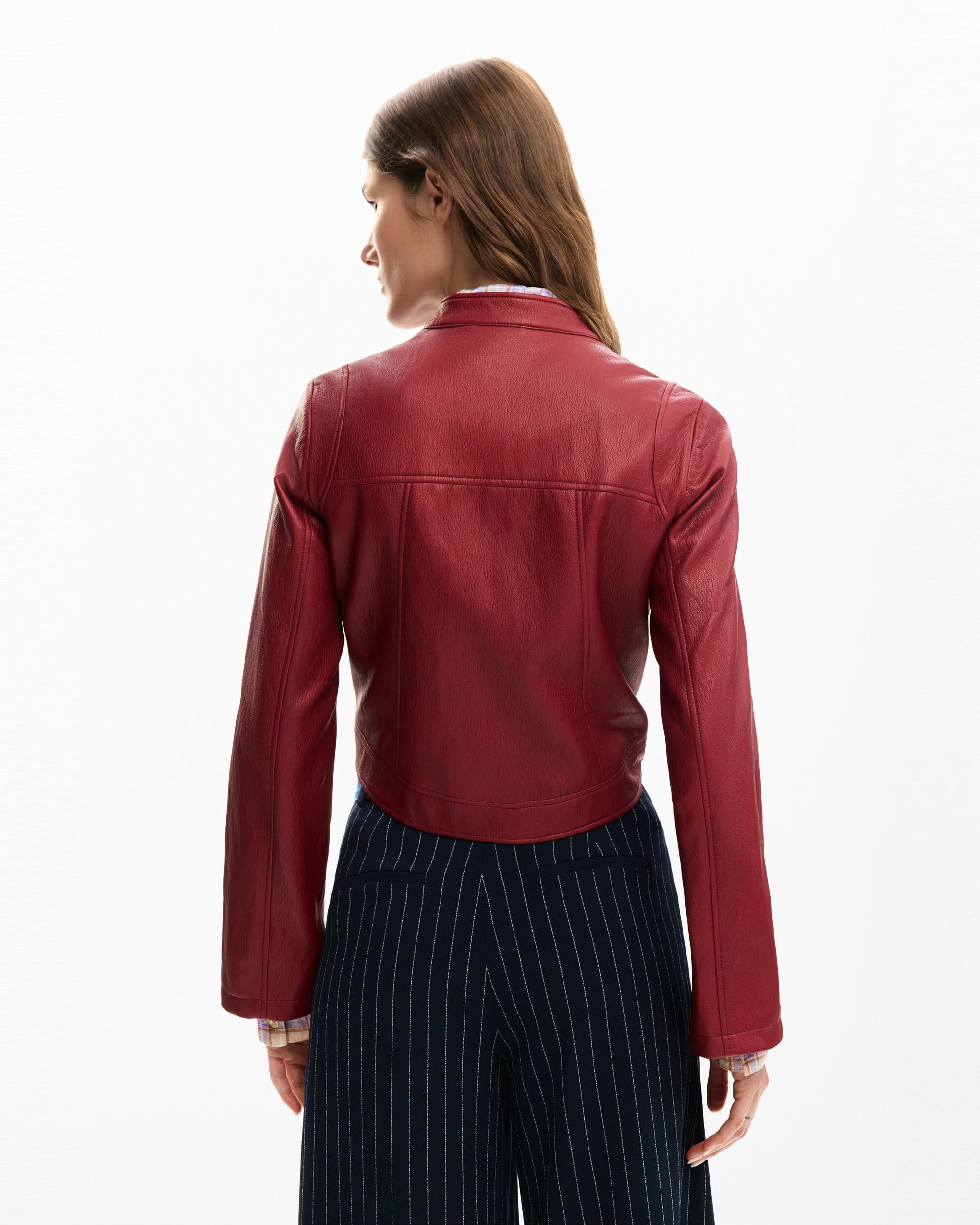 Biker de mujer efecto piel combinada Rioja Desigual · El Corte Inglés