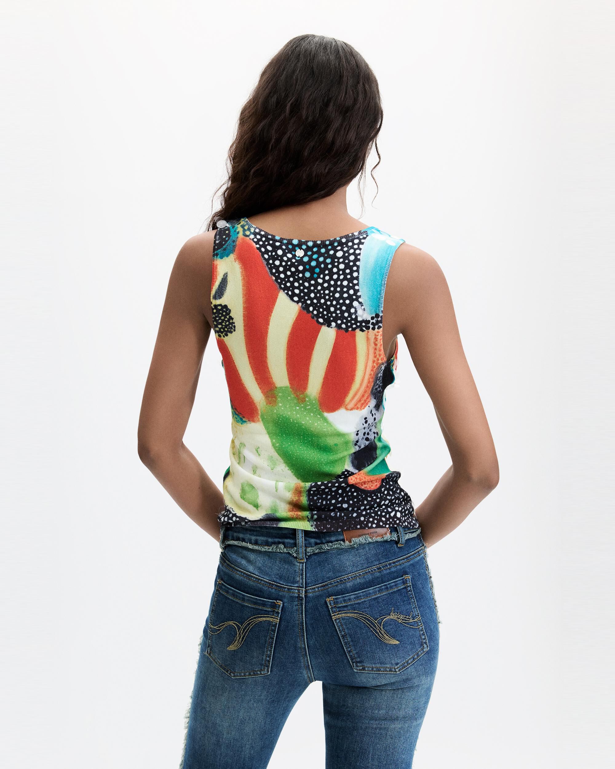 Camiseta de mujer estampada sin mangas Multicolor Desigual · El Corte ...
