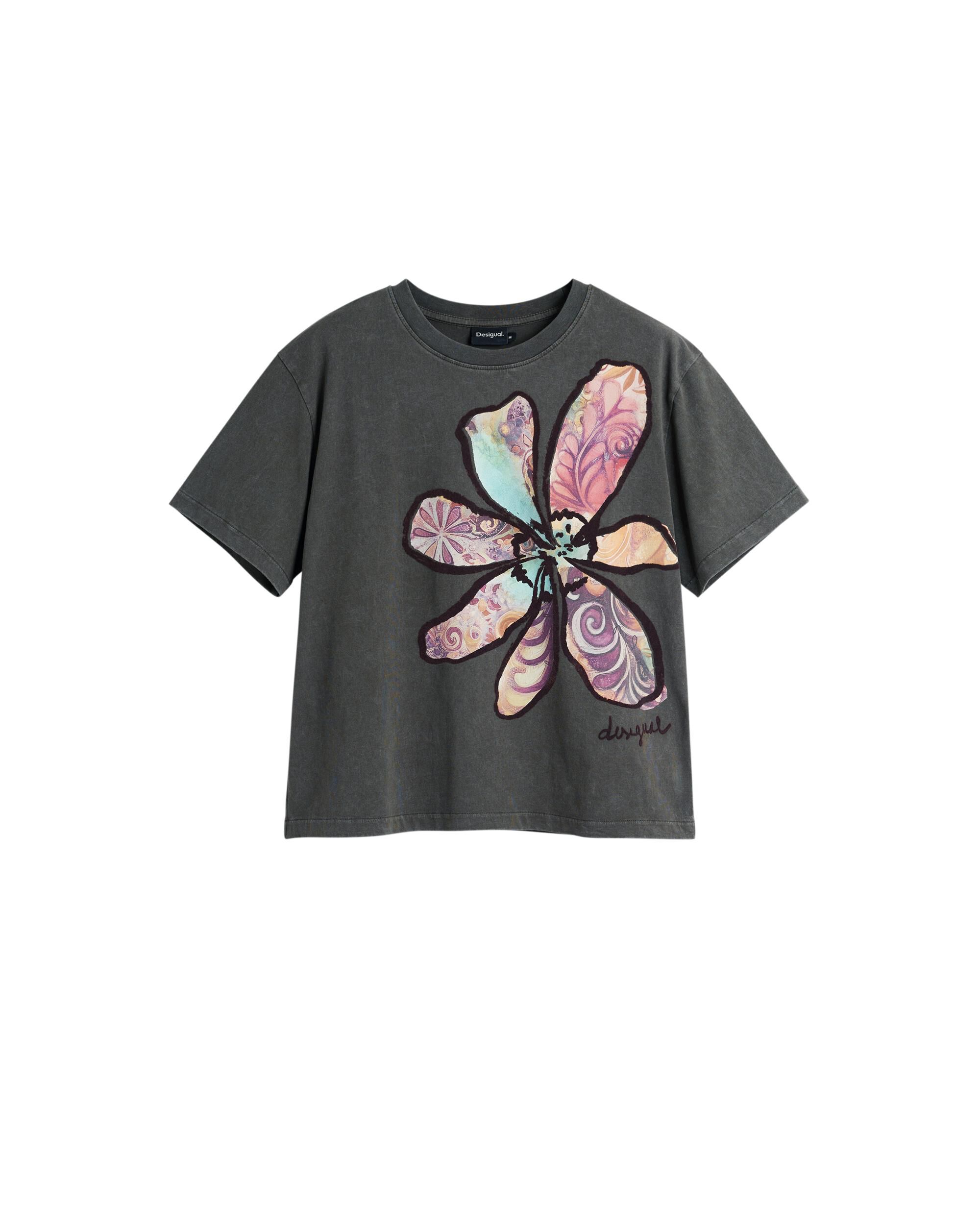 Camiseta de mujer estampado floral Gris Desigual · El Corte Inglés